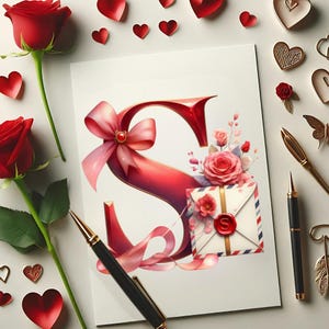 Valentines Floral Alphabet Clipart: Romantic Love Letters (PNG) - Etsy