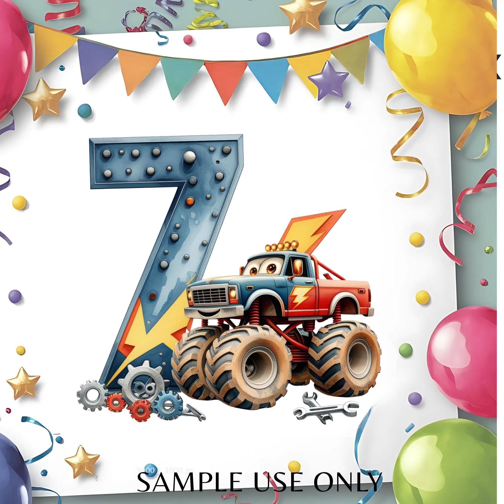 Monster Truck Alphabet PNG Bundle, Numbers Clipart, Boys Birthday ...