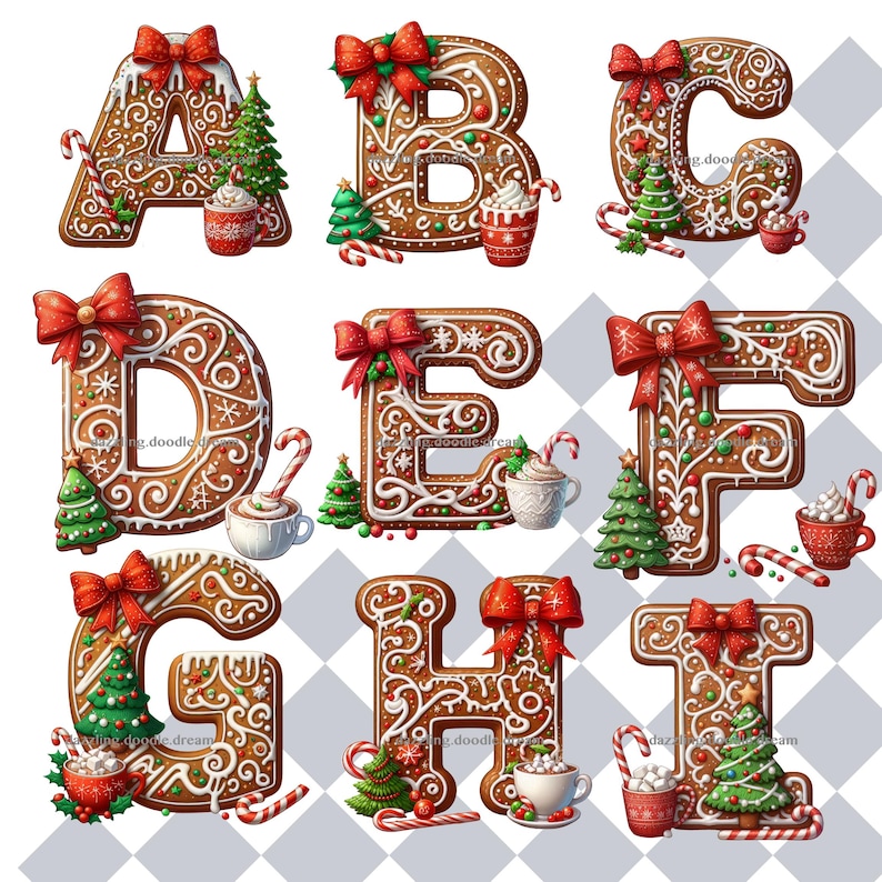 Gingerbread Letters, Gingerbread Alphabet, Christmas Alphabet Png ...