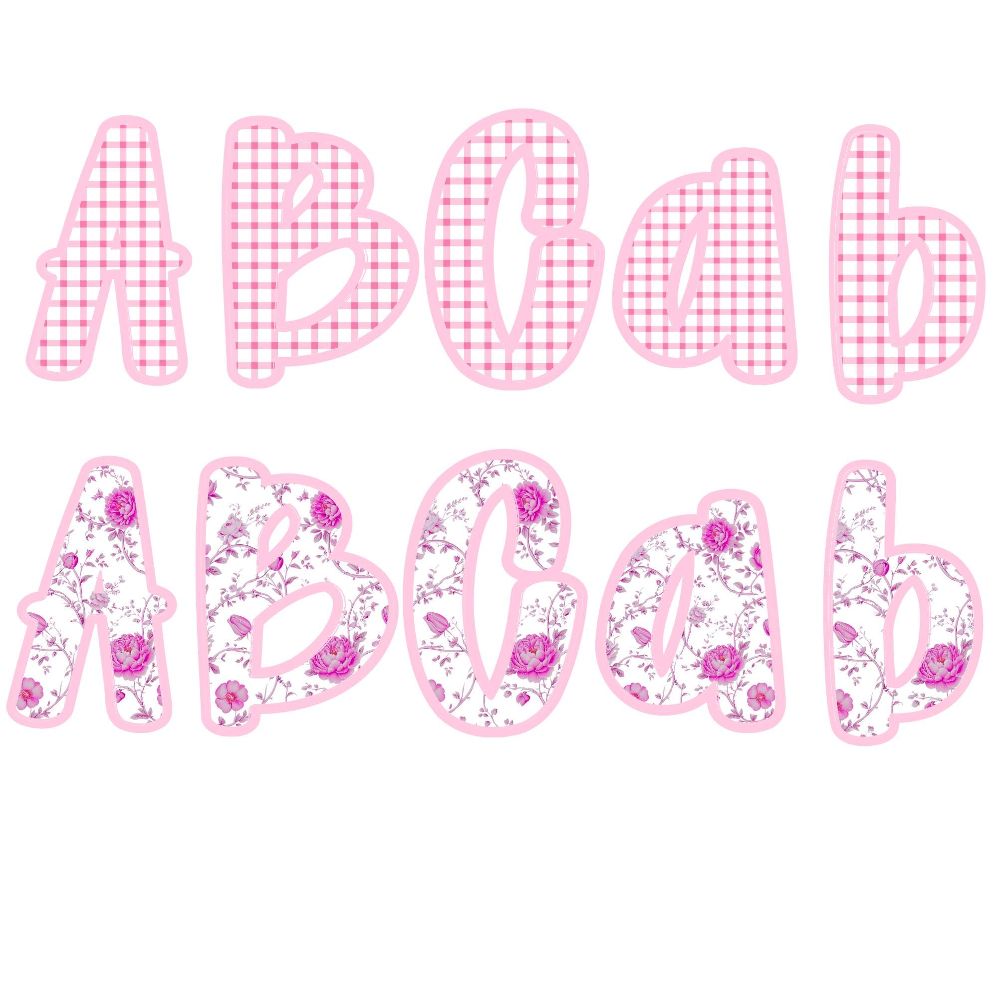Floral Letters, Pink Chinoiserie, Grandmillenial Png, Doodle Alphabet ...