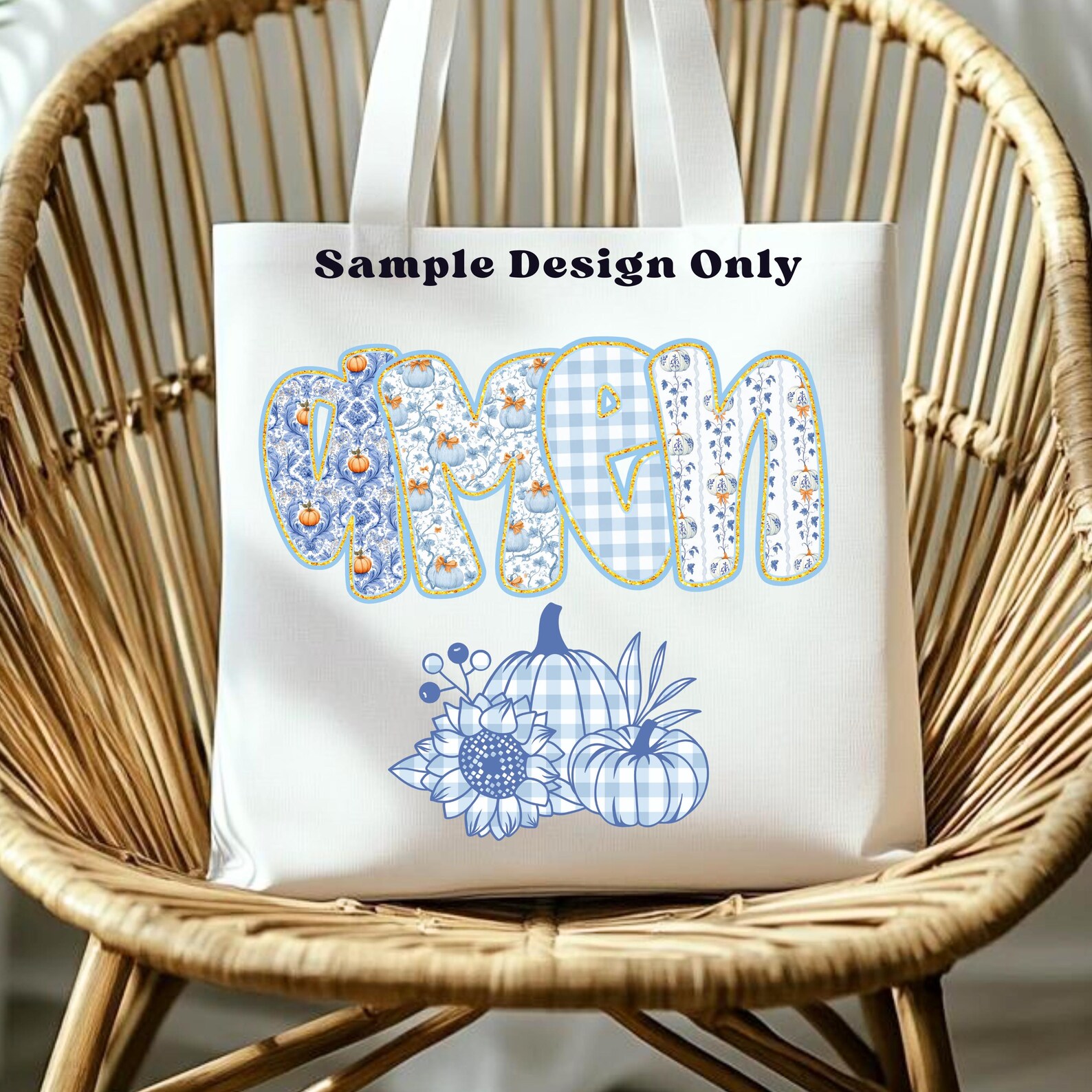 Blue Toile Fall Alphabet PNG, Preppy Grandmillennial Letters ...
