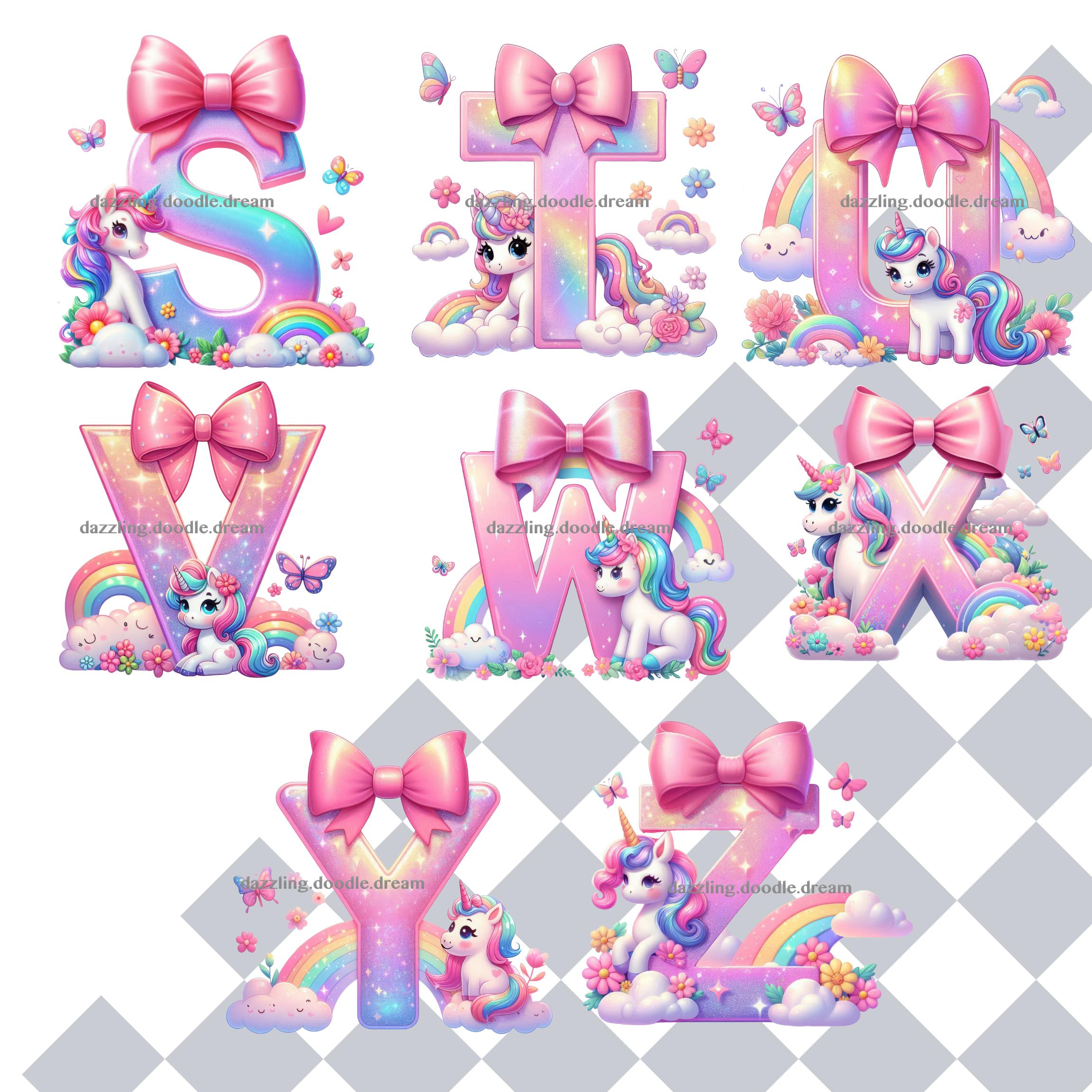 Unicorn Letters, Unicorn Alphabet, Alphabet Png, Unicorn Clipart ...