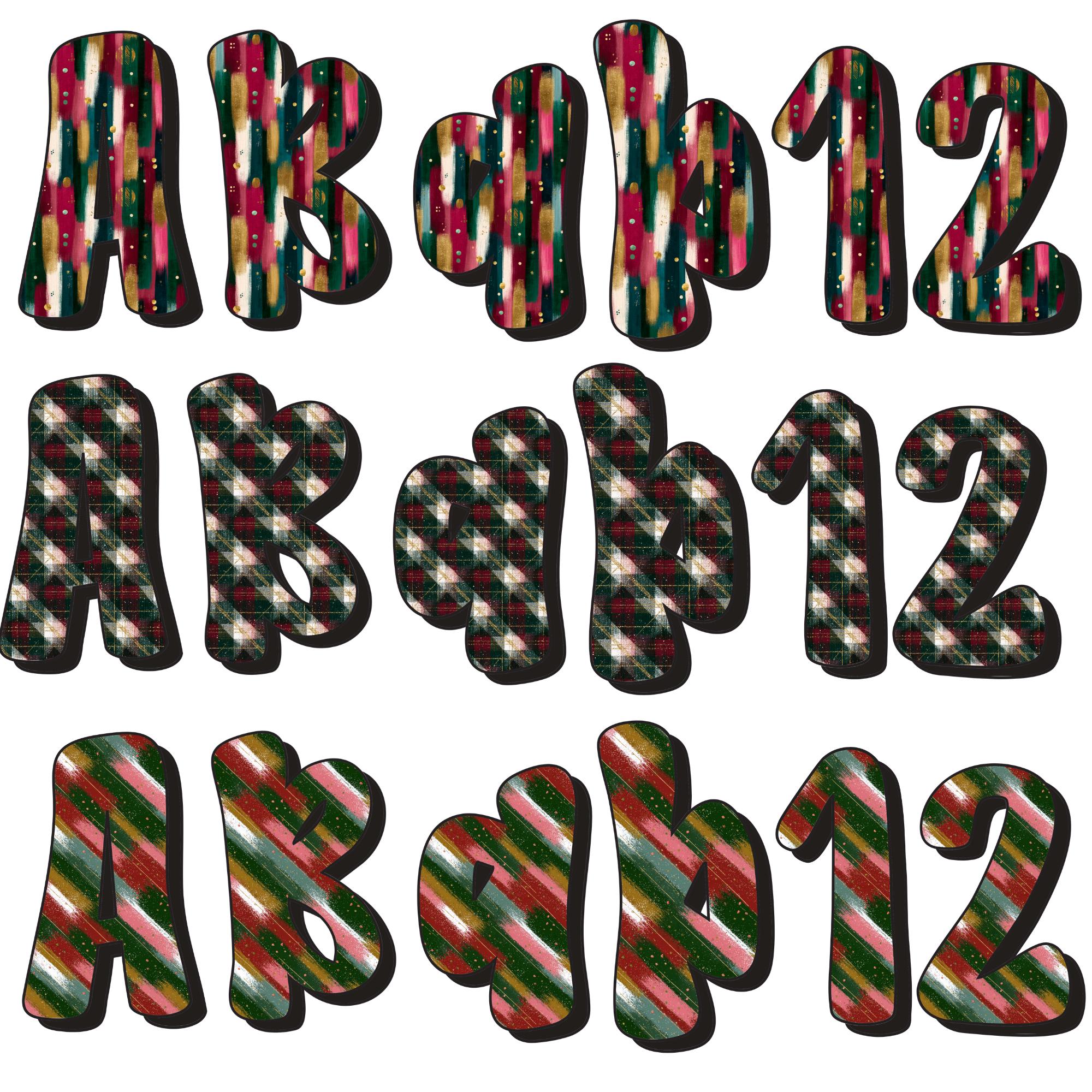 Retro Groovy Christmas Alphabet PNG Bundle: 70s Xmas Font (digital ...