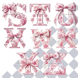 Chinoiserie Letters, Chinoiserie Png, Pink Toile Letters, Coastal ...