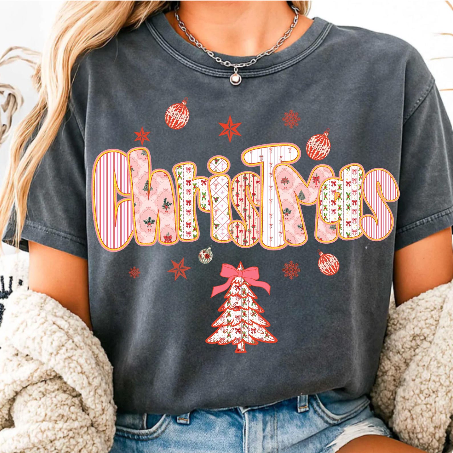 Preppy Christmas Alphabet PNG Bundle, Grandmillennial Christmas Letters ...