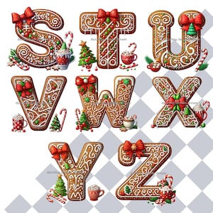 Gingerbread Letters, Gingerbread Alphabet, Christmas Alphabet Png ...
