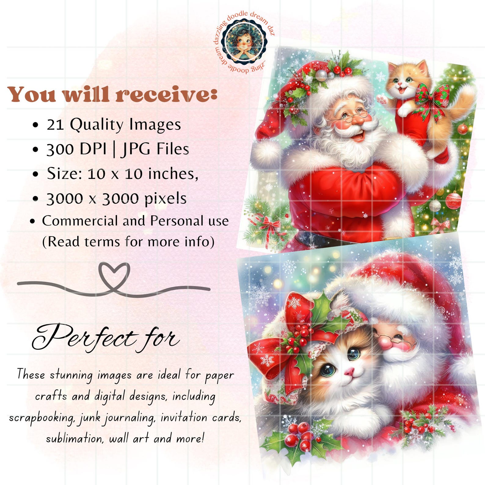 Christmas Cat Clipart, Santa With Cat, Cat Christmas, Meowy Christmas ...