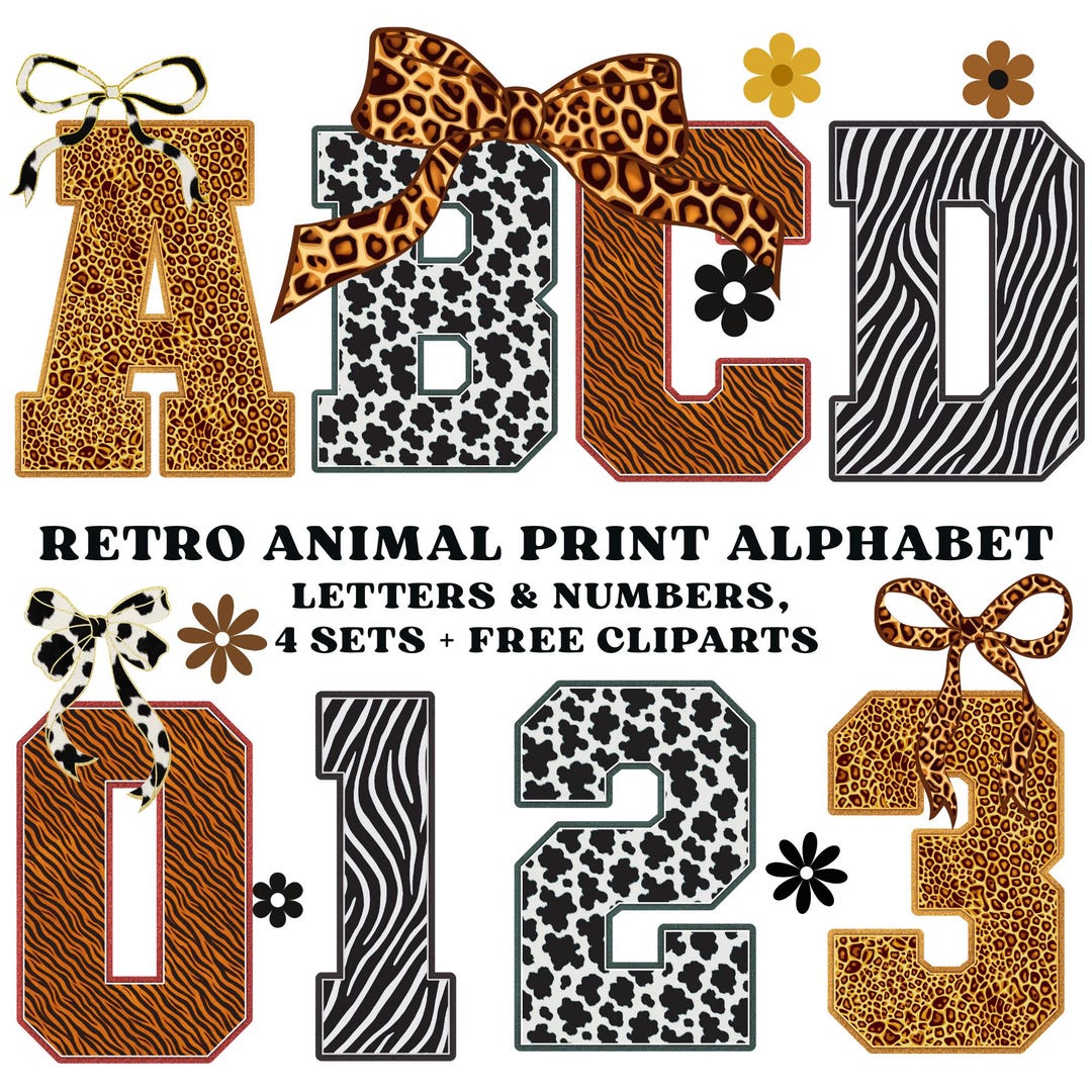Safari Animal Alphabet, Doodle Letter Png, Cow Letter, Leopard Letters ...
