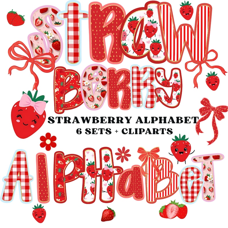 Strawberry Letter, Doodle Alphabet, Strawberry Png, Strawberry Girls ...
