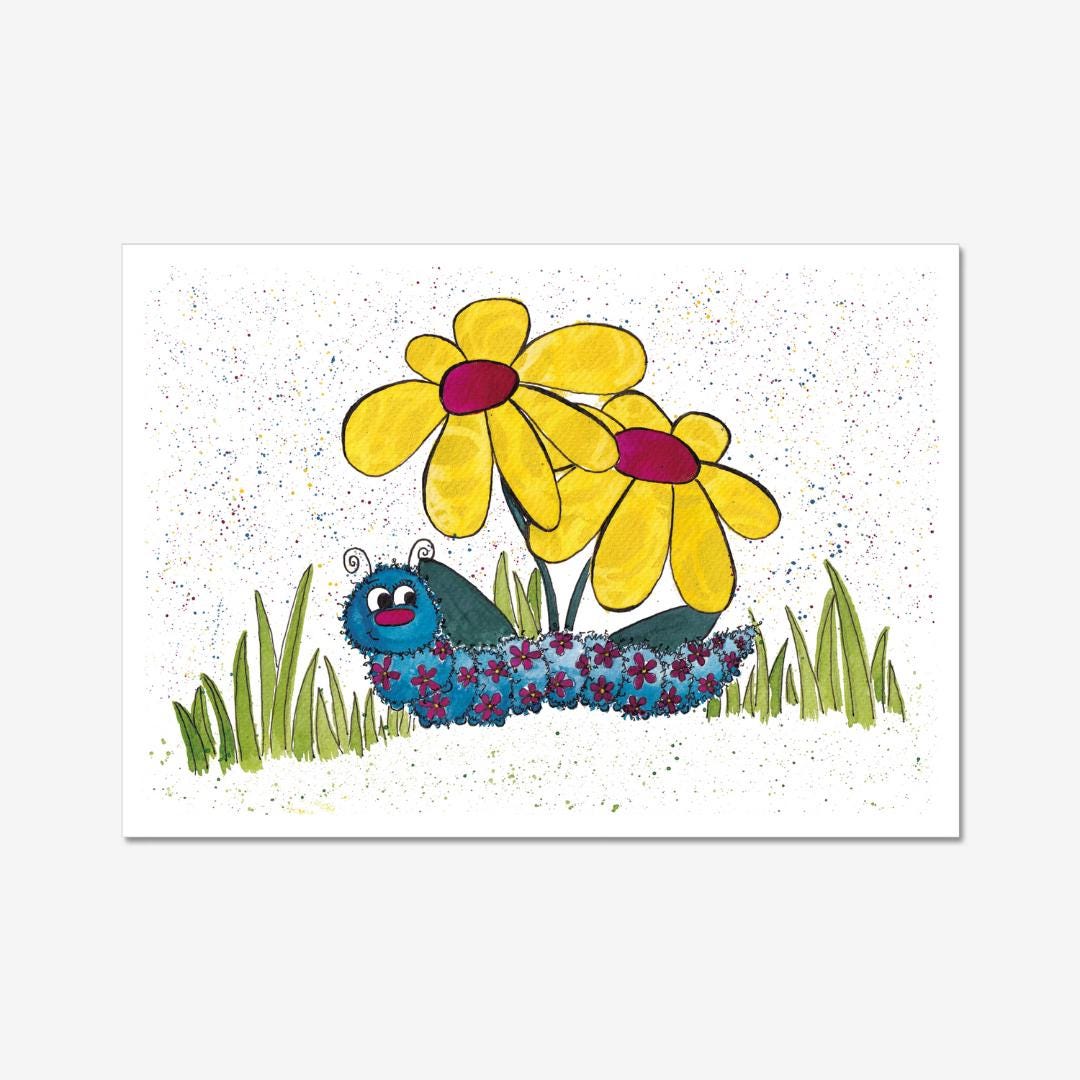 Caterpillar Art Prints Caterpillar Decor Vibrant Art Art Print ...