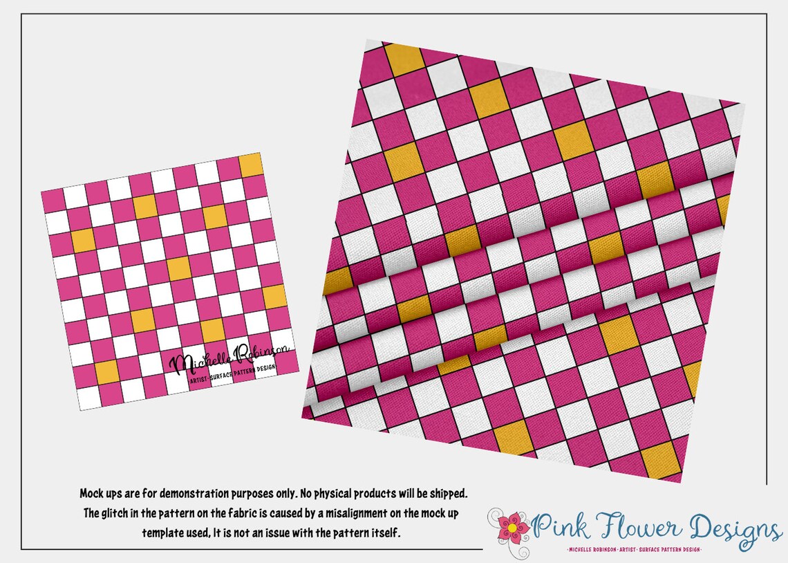 Chequered Pink Retro Seamless Pattern Repeating Pattern Digital Paper ...