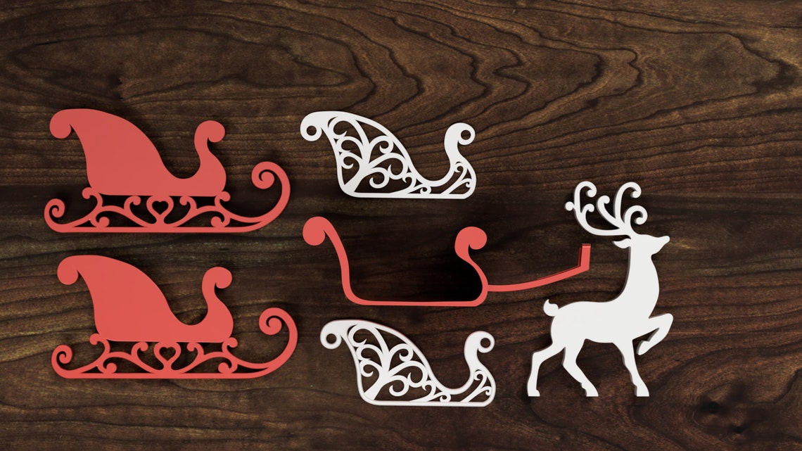 Christmas Santa Sleigh 3D Print STL File for 3D Printing - Etsy