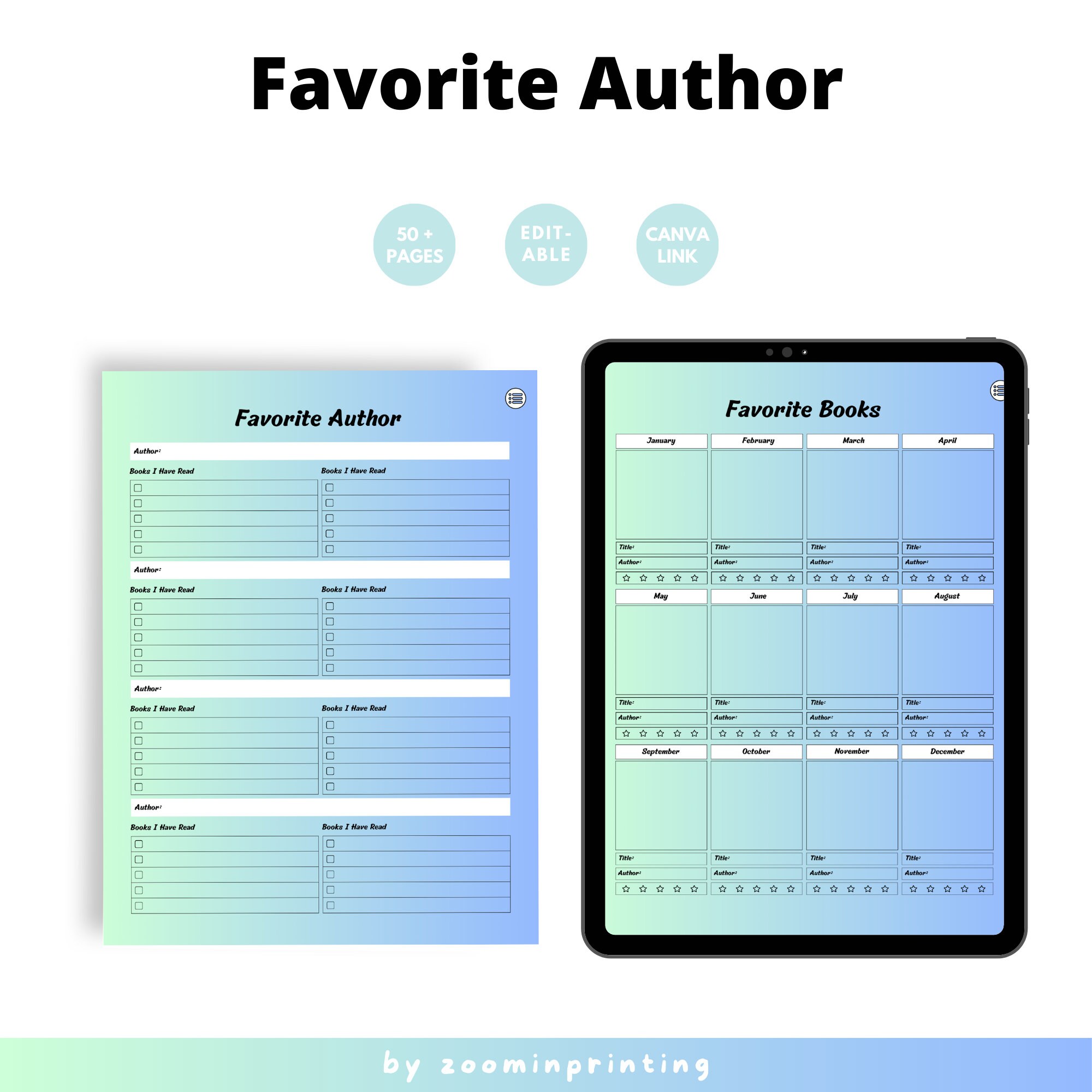 Reading Tracker Printable Planner Reading Log Book Tracker Reading ...