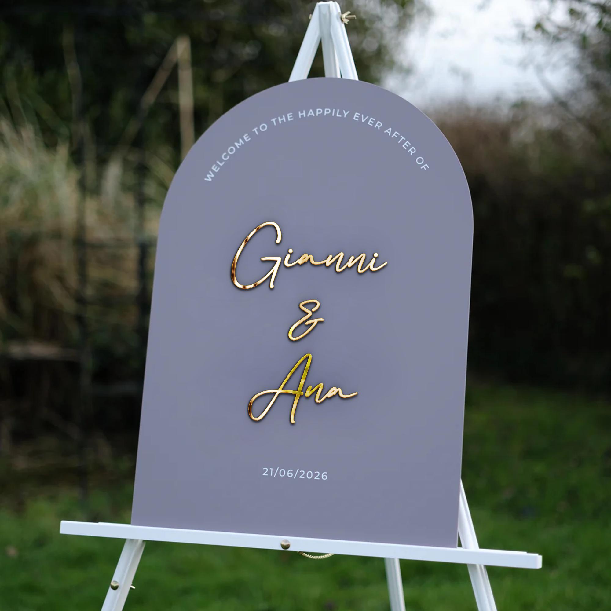 Arch Wedding Sign, Acrylic Wedding Welcome Sign, Custom Wedding Signage ...