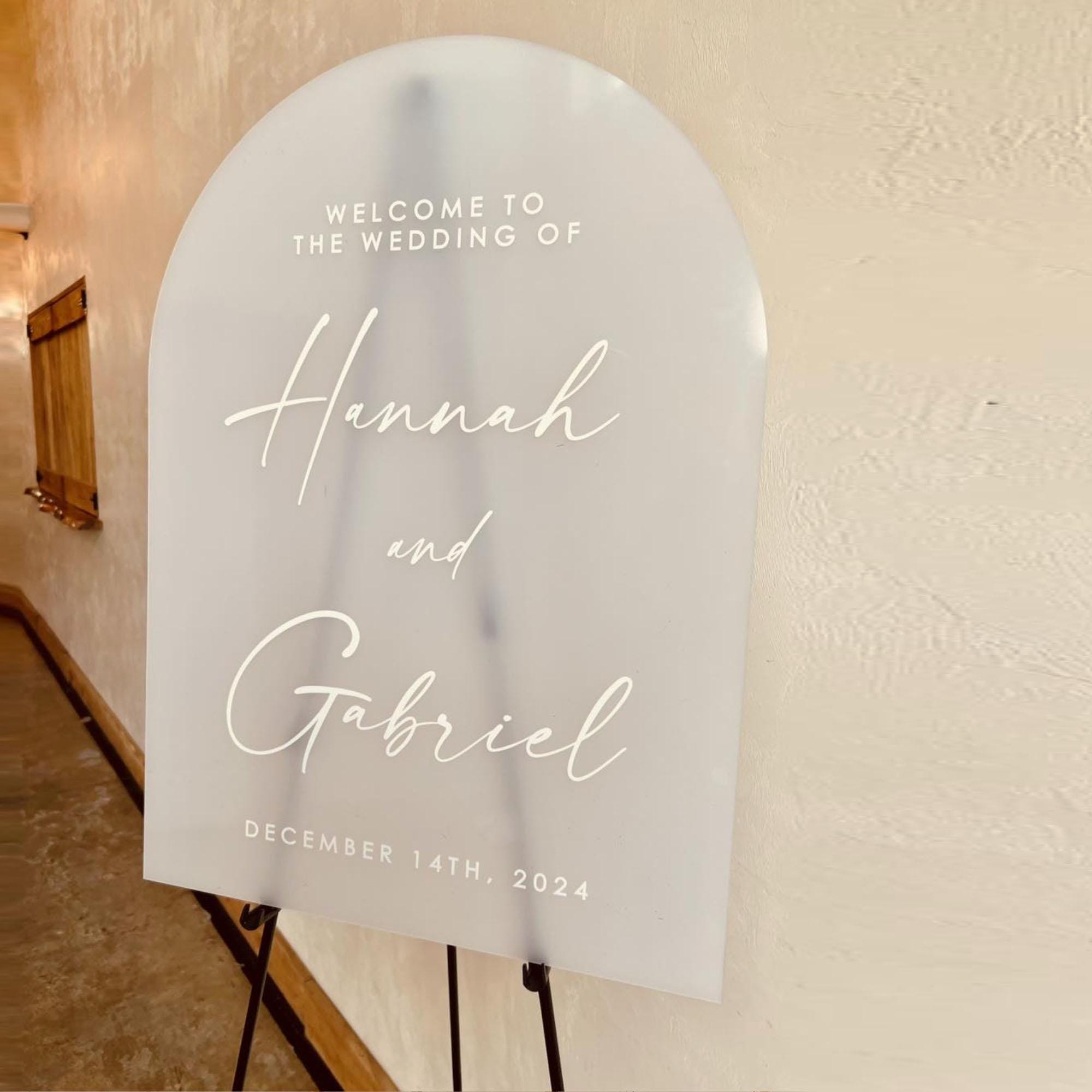 Arch Wedding Sign, Acrylic Wedding Welcome Sign, Custom Wedding Signage ...