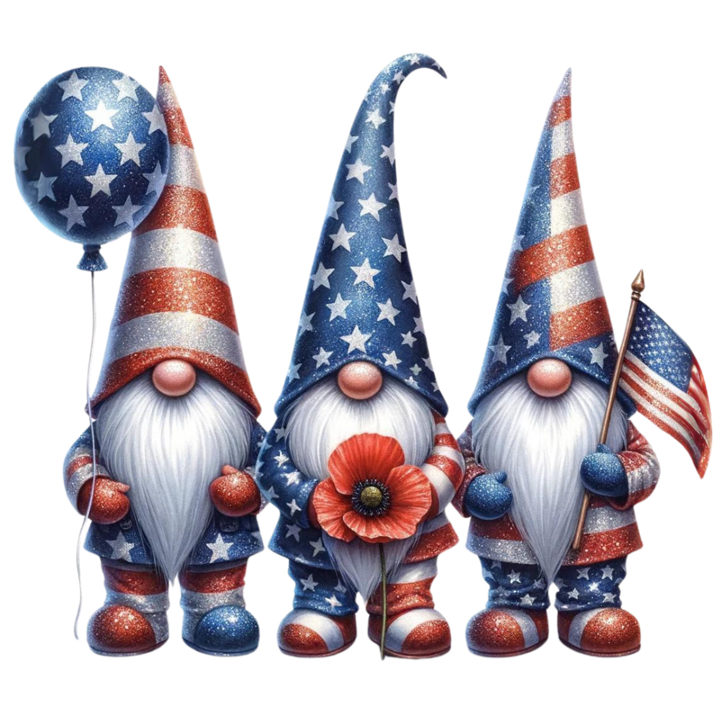 Memorial Day Gnome Clipart, Fourth of July Gnome Png, USA Gnome Png ...