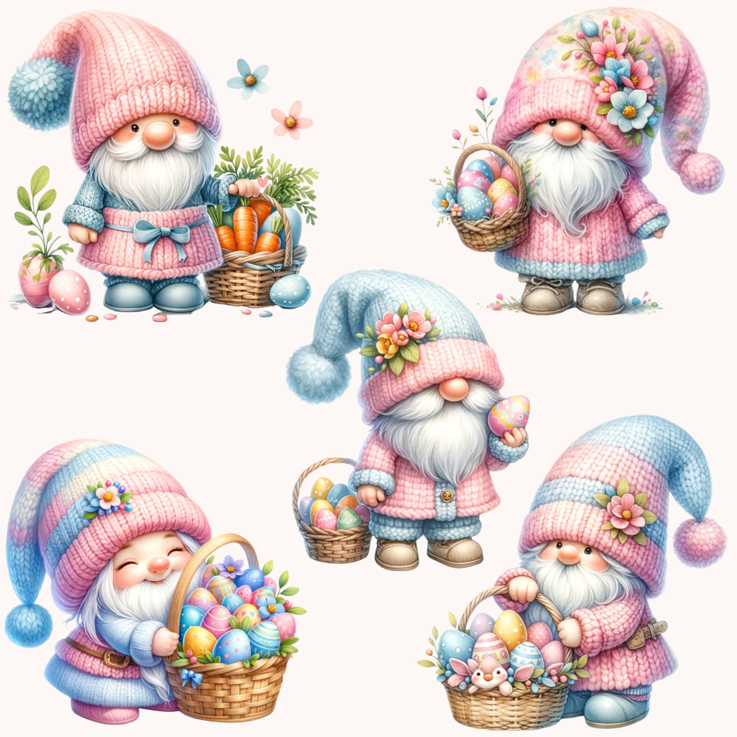 Easter Gnome Clipart, Garden Clipart, Spring Gnome Png Graphics, Gnome ...