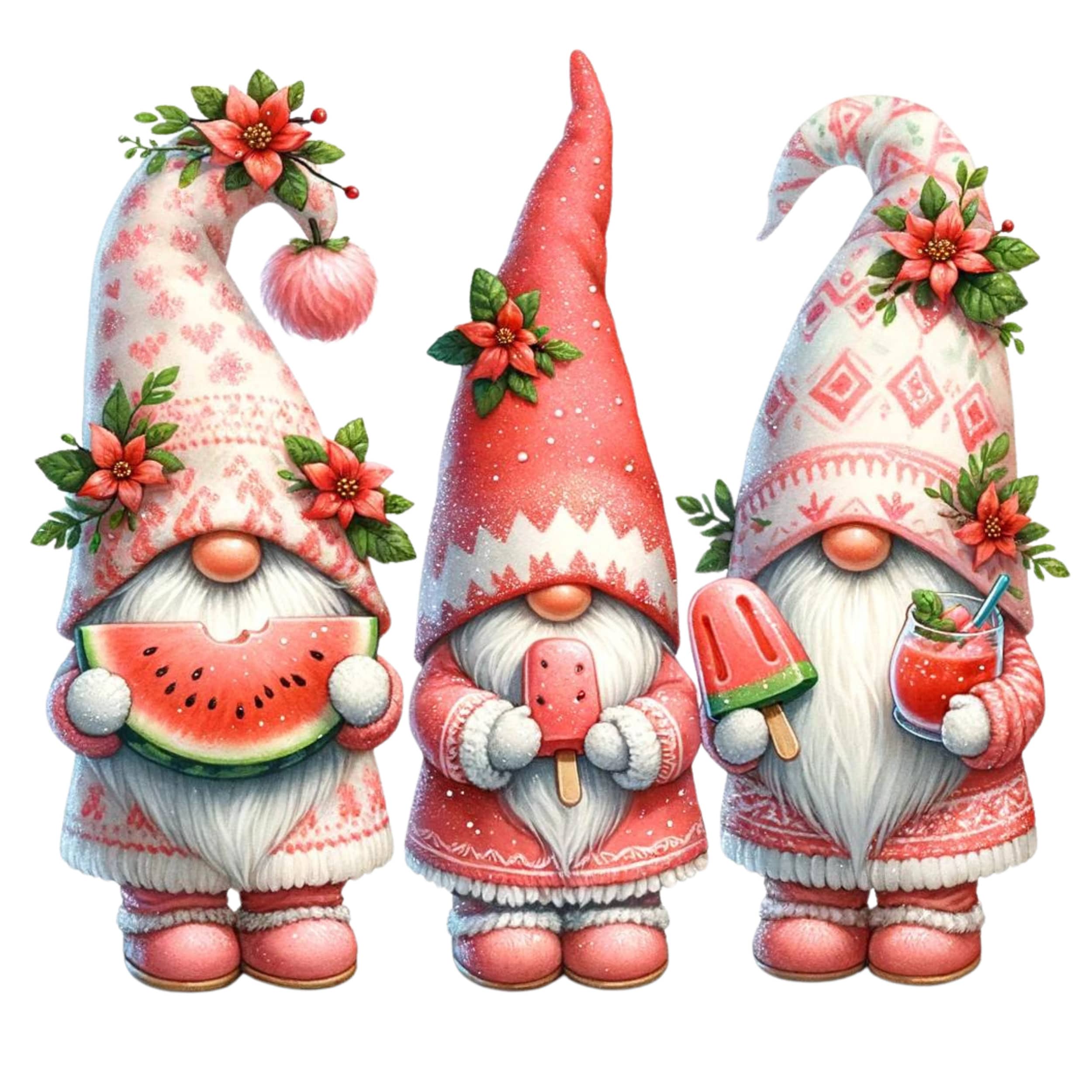 Watermelon Gnomes Clipart Png, Watermelon Png, Fruits Summer Garden ...