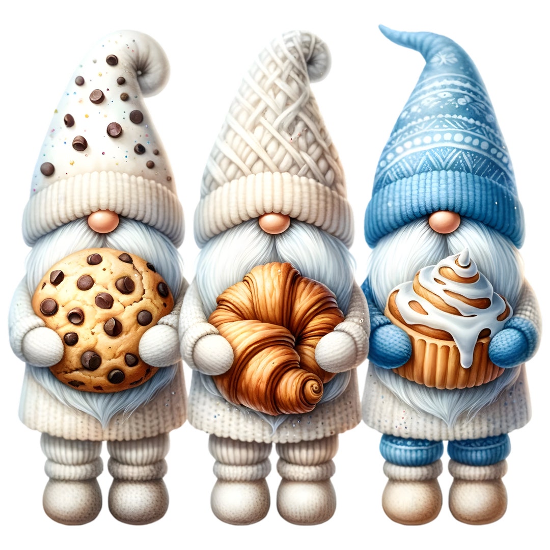 Pastry Chef Gnome Clipart, Baked With Love PNG, 5 Images Gnome PNG ...