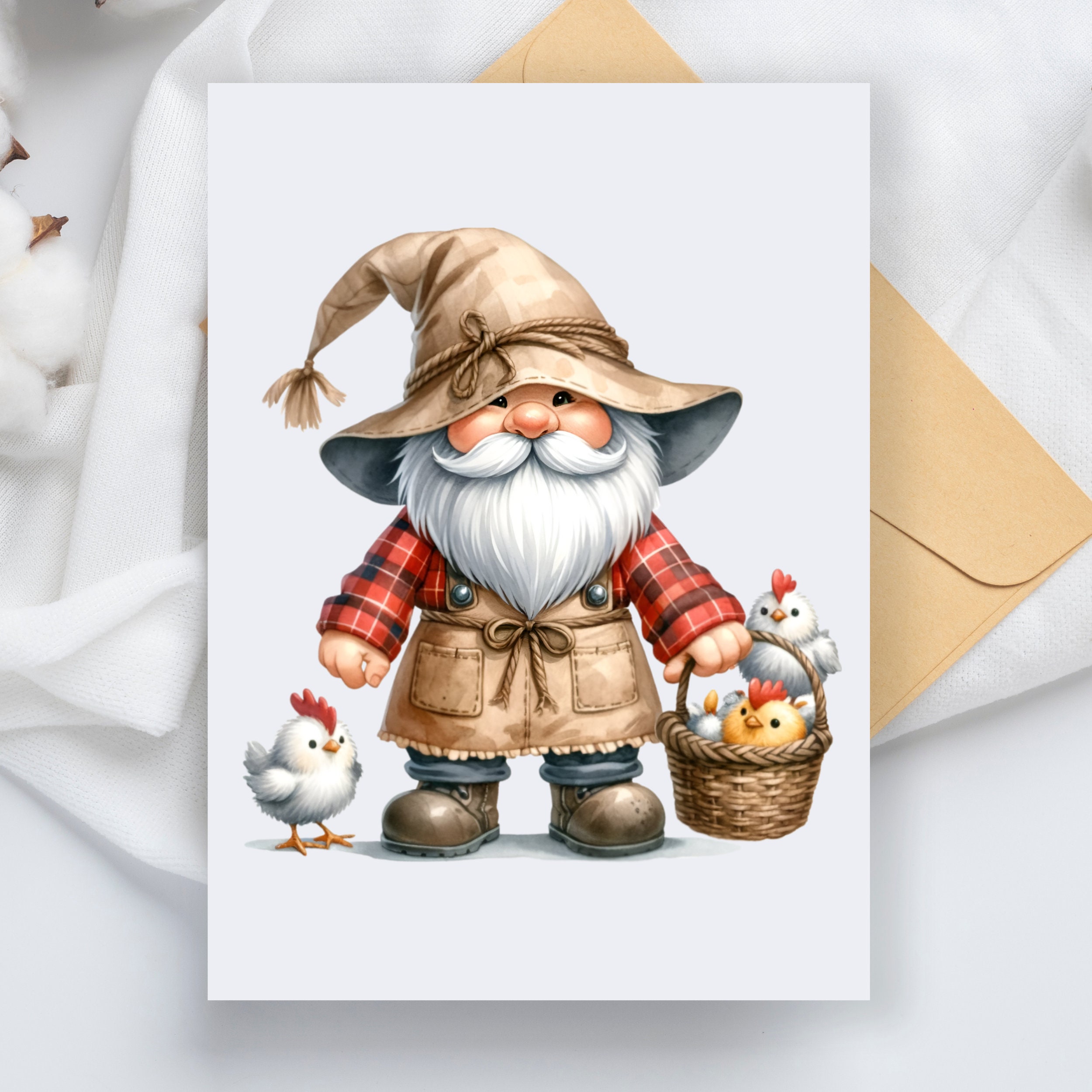 Watercolor Animal Farm Gnome Clipart Png, Animal Farm Gnome, Farmer ...