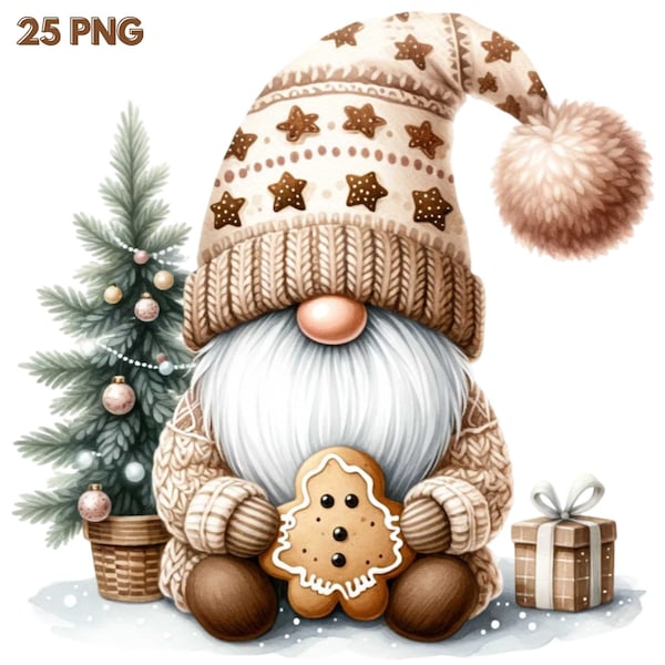 Gnome Christmas Clipart - Etsy