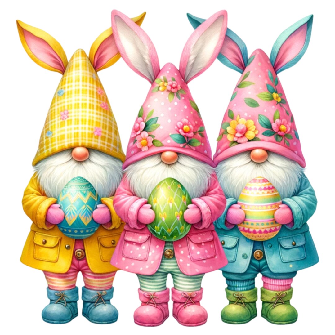 Easter Gnome Clipart, Garden Clipart, Spring Gnome Png Graphics, Gnome ...