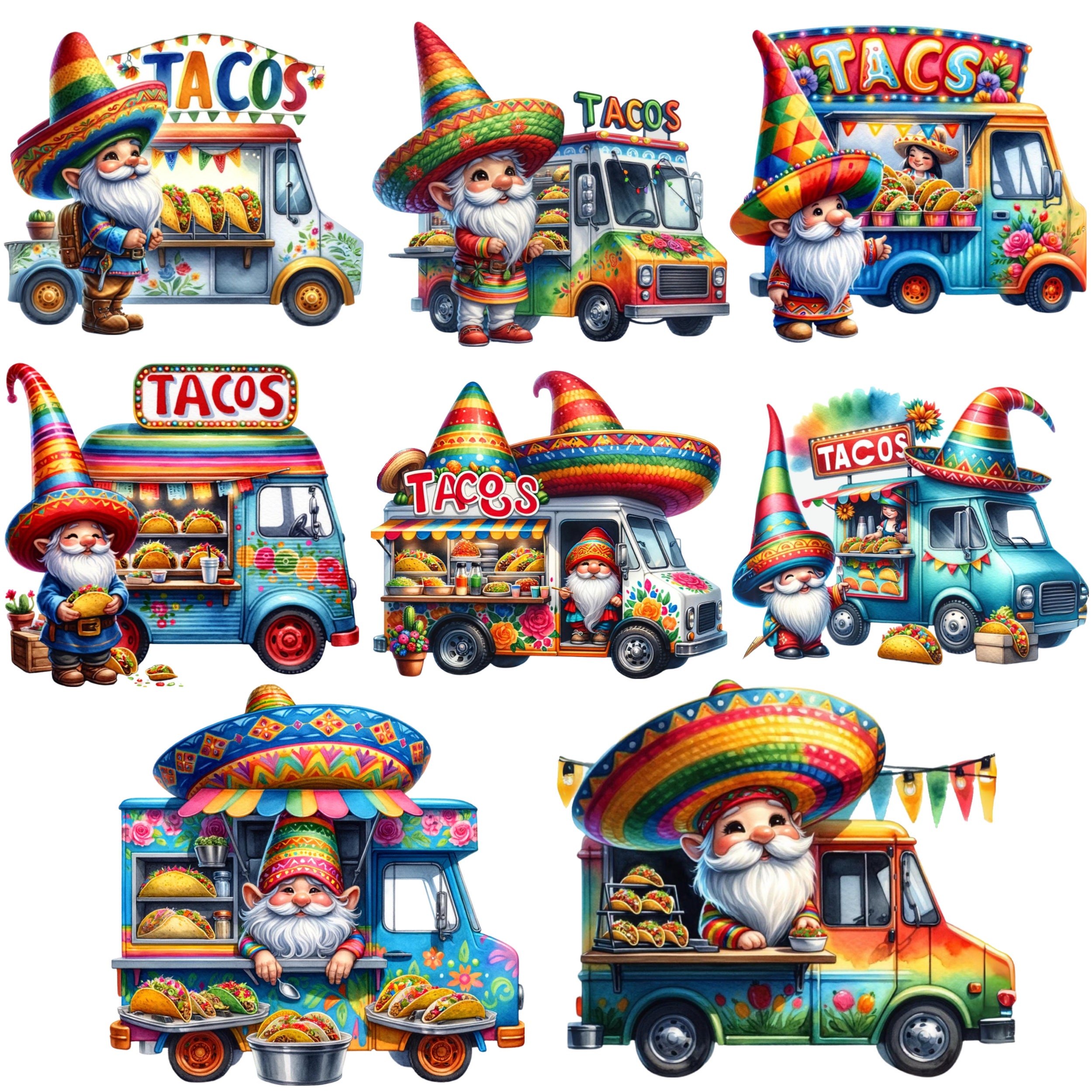 Taco Truck Gnome Png, Cinco De Mayo Gomes Png Sublimation, Mexican ...
