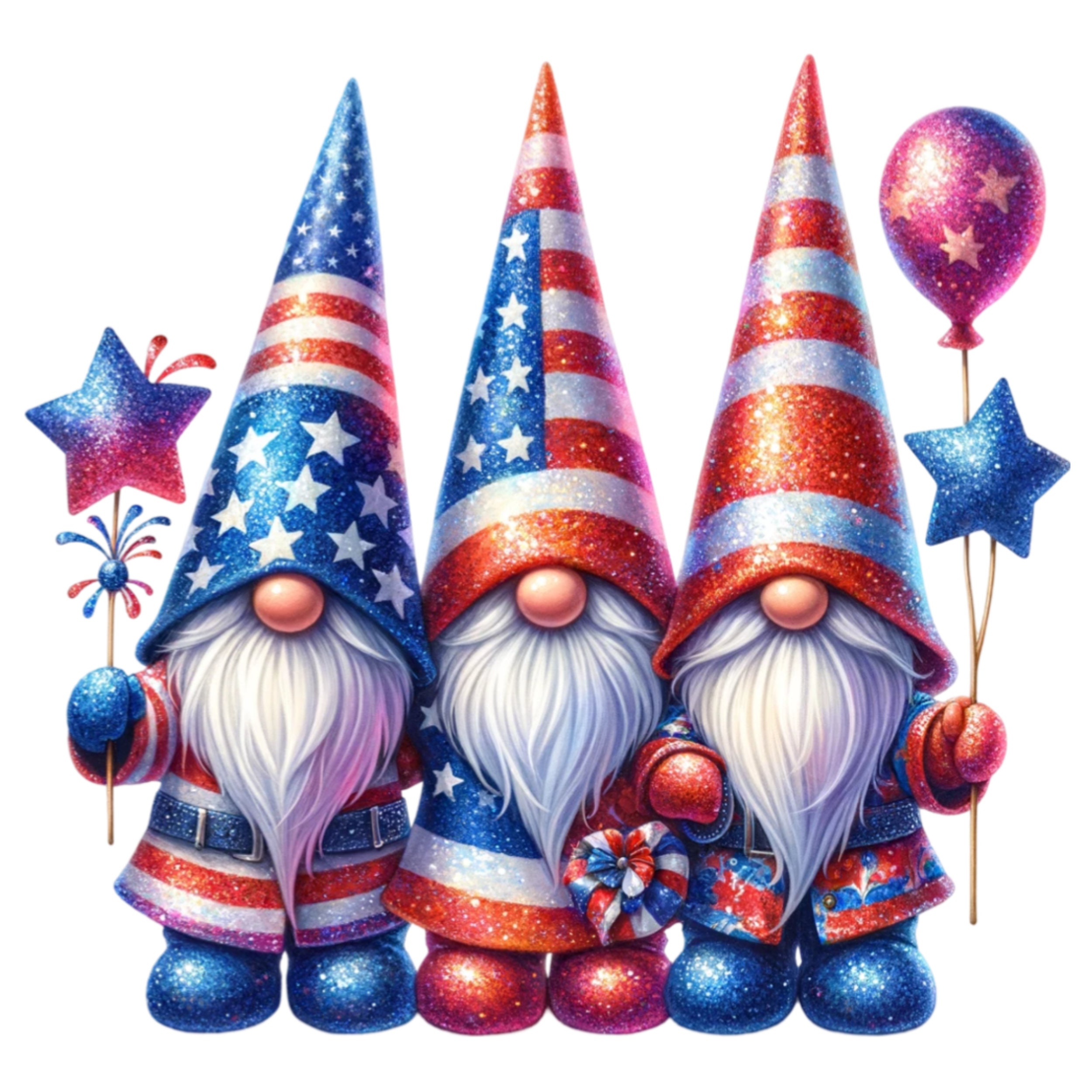 Memorial Day Gnome Clipart, Fourth of July Gnome Png, USA Gnome Png ...