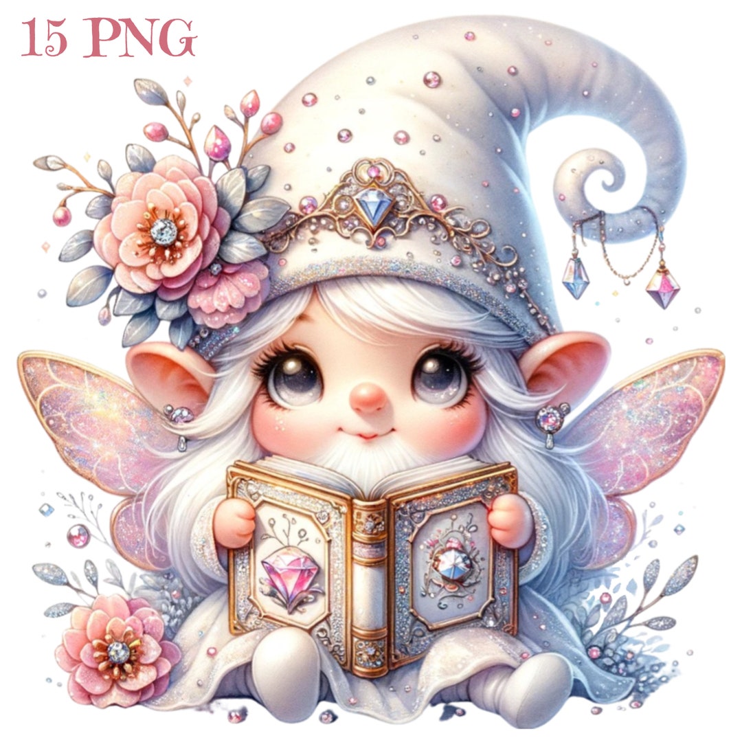 Fairy Gnome Clipart PNG, 15 Watercolor Princess Clip Art, Gift ...