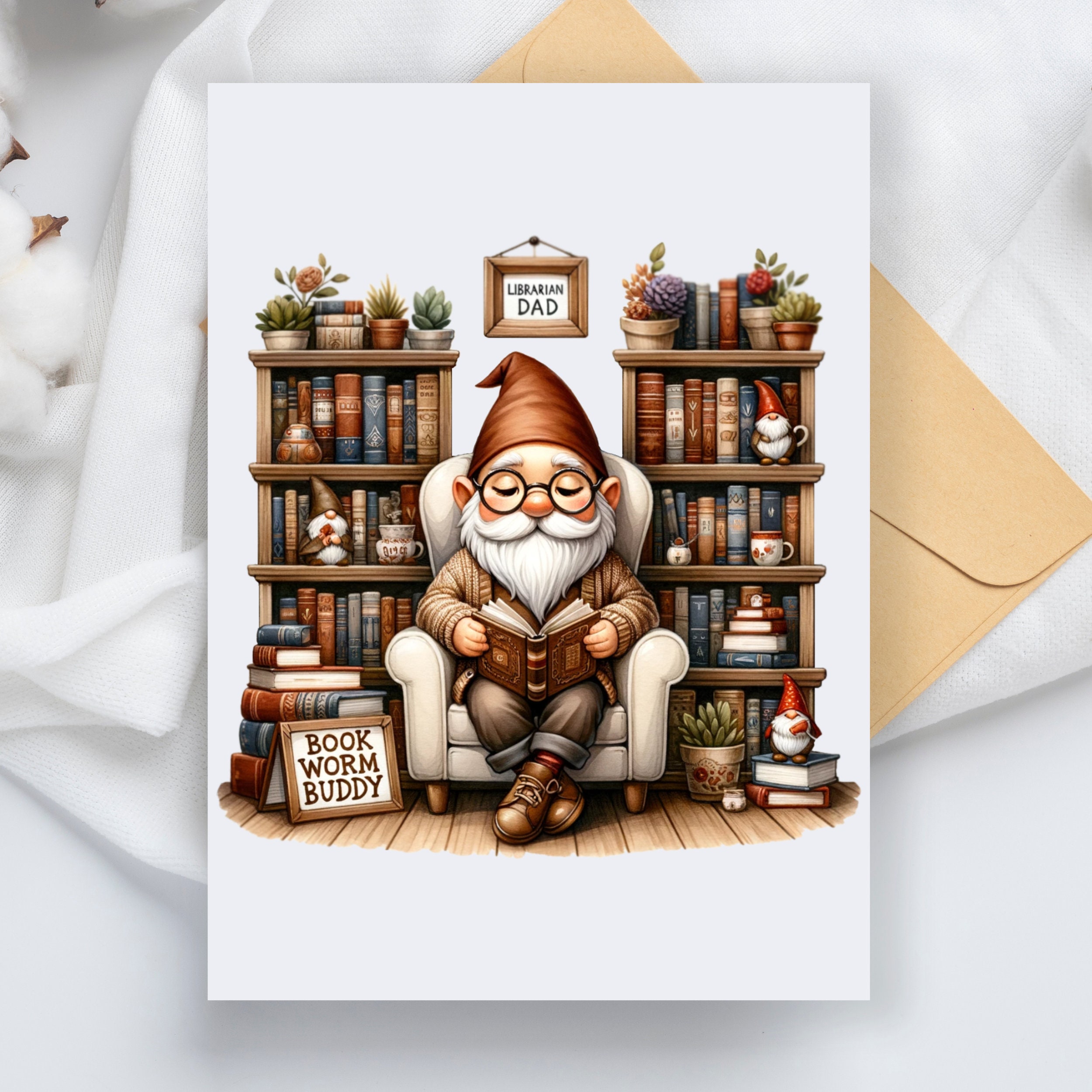 Watercolor Father's Day Gnomes PNG Clipart Bundle, Gnome Dad Son PNG ...