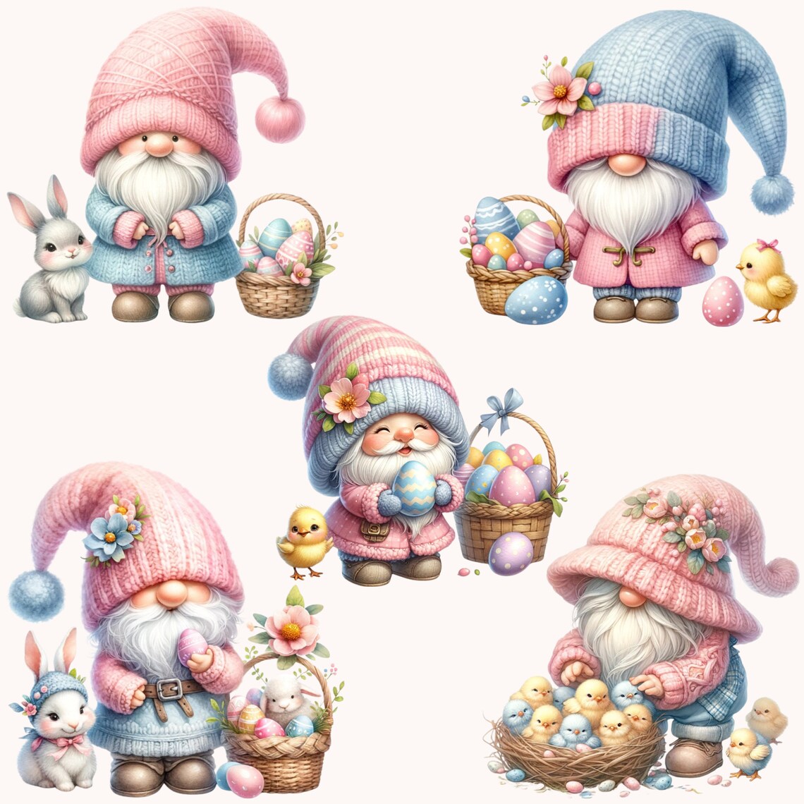 Easter Gnome Clipart, Garden Clipart, Spring Gnome Png Graphics, Gnome ...