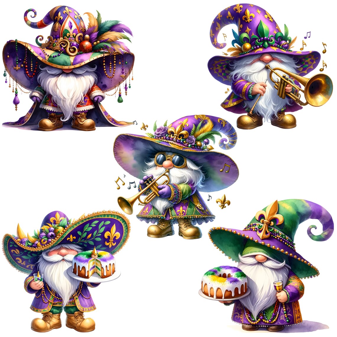 Mardi Gras Gnome PNG, Festival Party Gnome Clipart Commercial Use Mardi ...