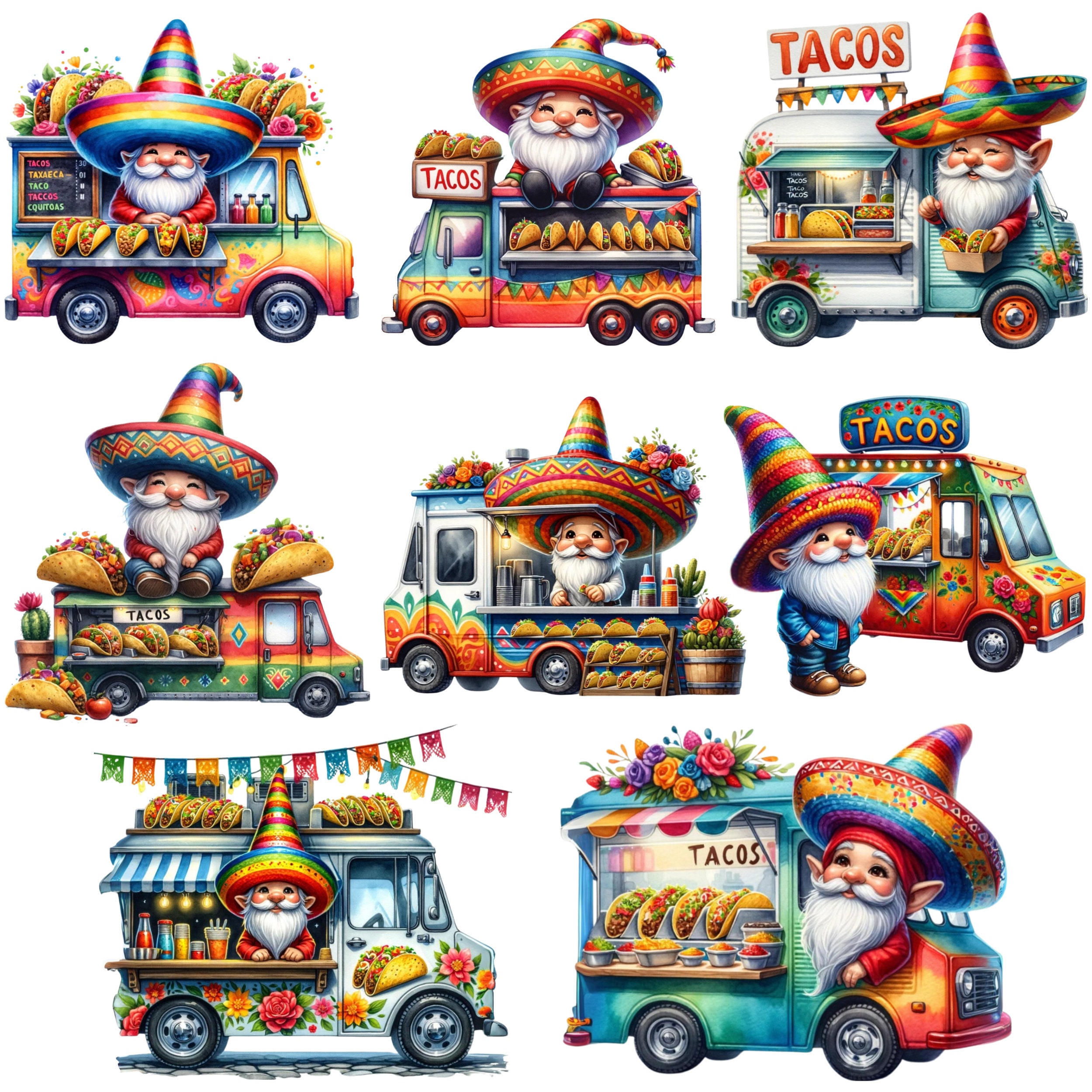 Taco Truck Gnome Png, Cinco De Mayo Gomes Png Sublimation, Mexican ...
