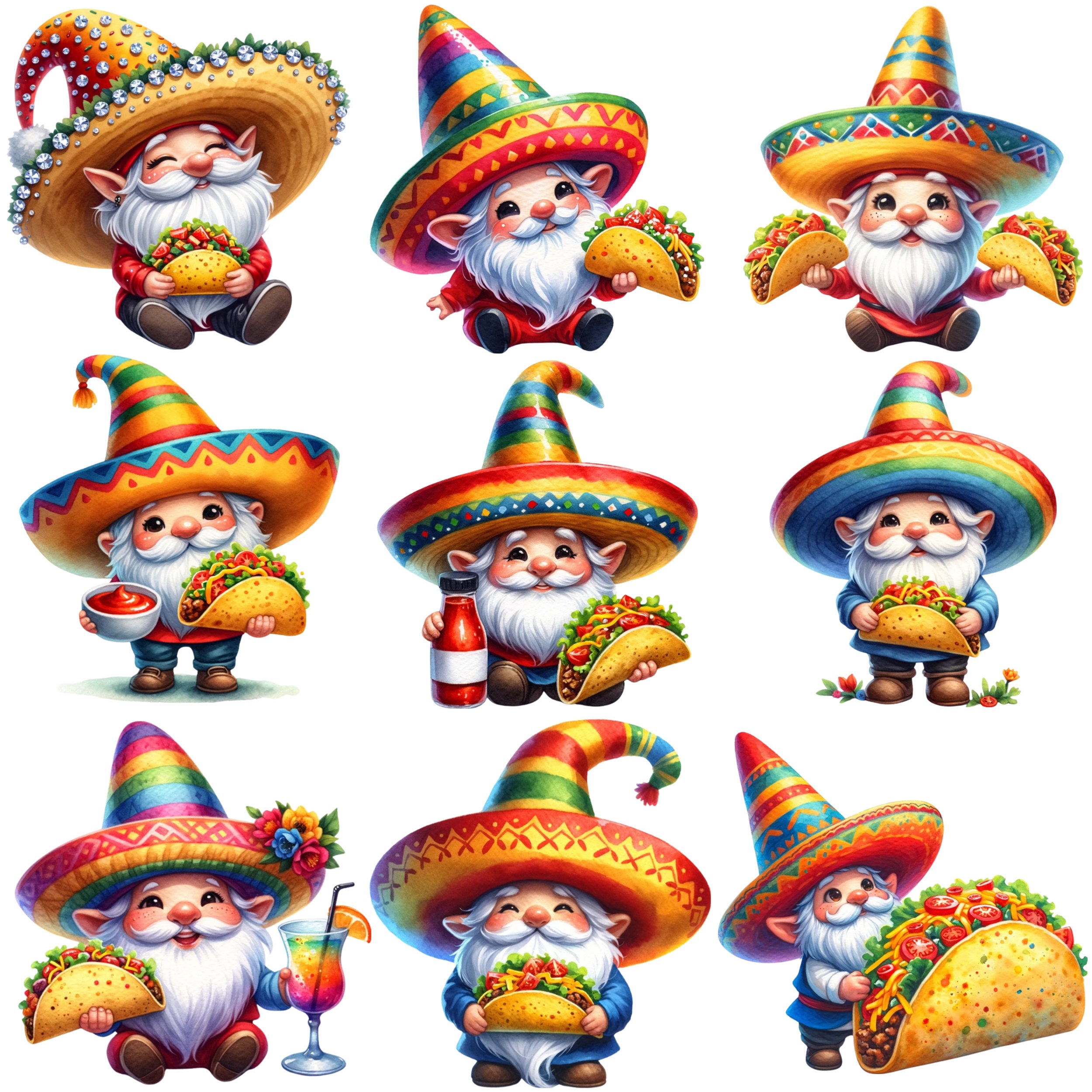 Taco Gnome Png, Cinco De Mayo Gomes Png Sublimation, Mexican Gnomes ...