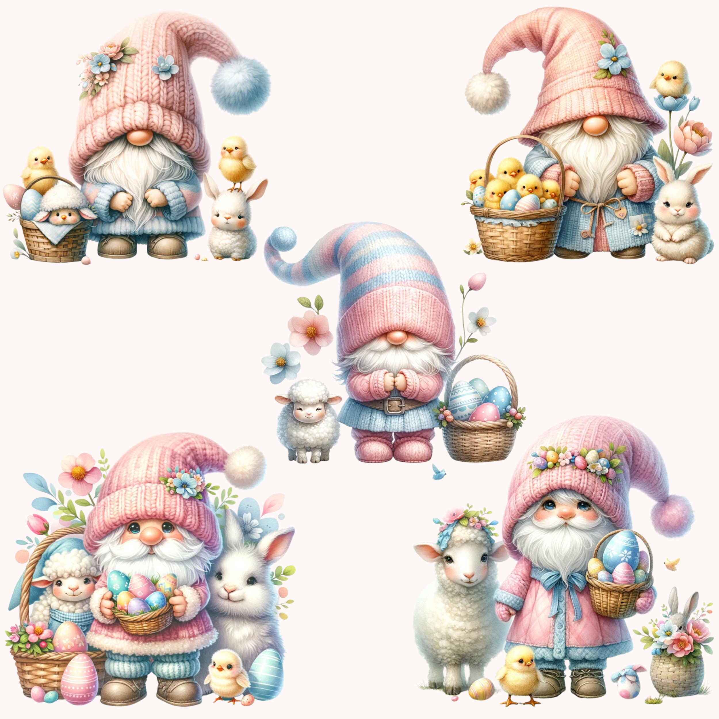 Easter Gnome Clipart, Garden Clipart, Spring Gnome Png Graphics, Gnome ...