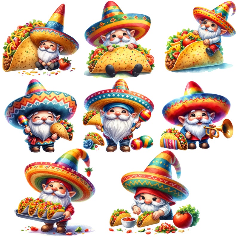 Taco Gnome Png, Cinco De Mayo Gomes Png Sublimation, Mexican Gnomes ...