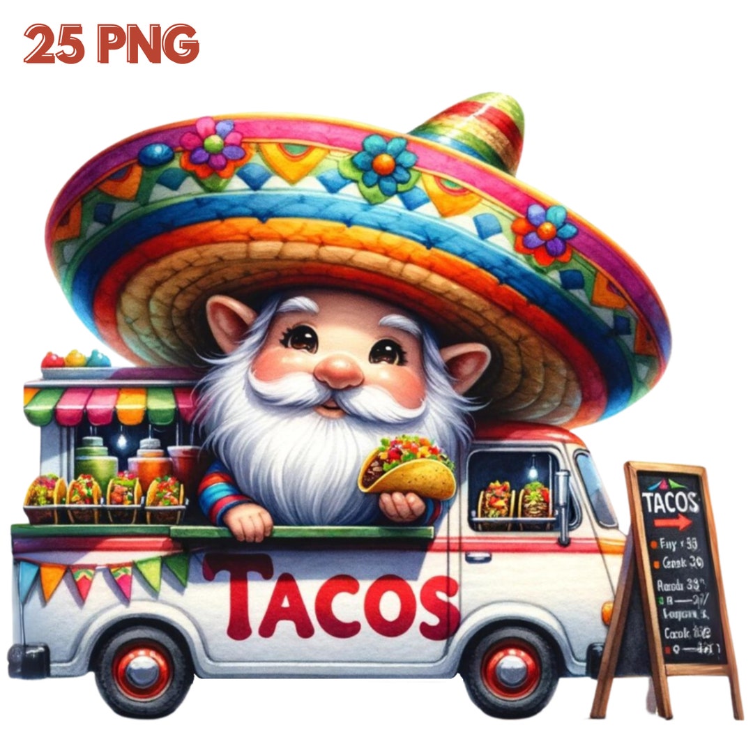 Taco Truck Gnome Png, Cinco De Mayo Gomes Png Sublimation, Mexican ...