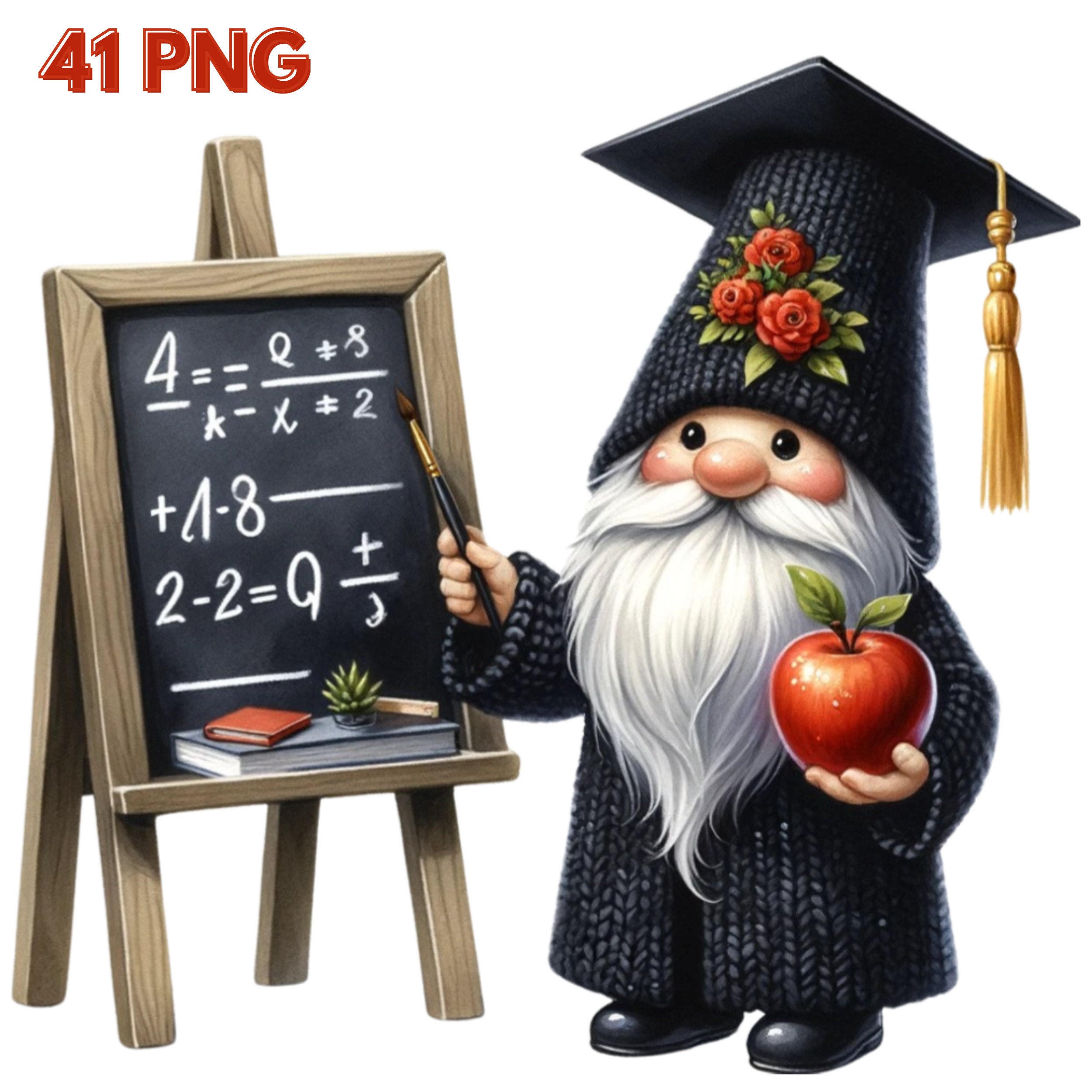 Watercolor Graduation Gnome Clipart, Gnomes Graduate PNG, Gnomes ...