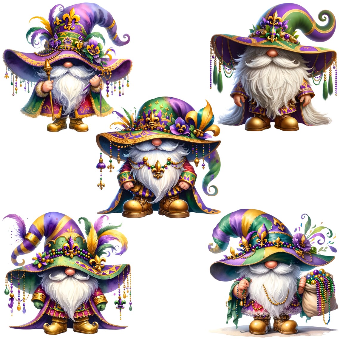 Mardi Gras Gnome PNG, Festival Party Gnome Clipart Commercial Use Mardi ...