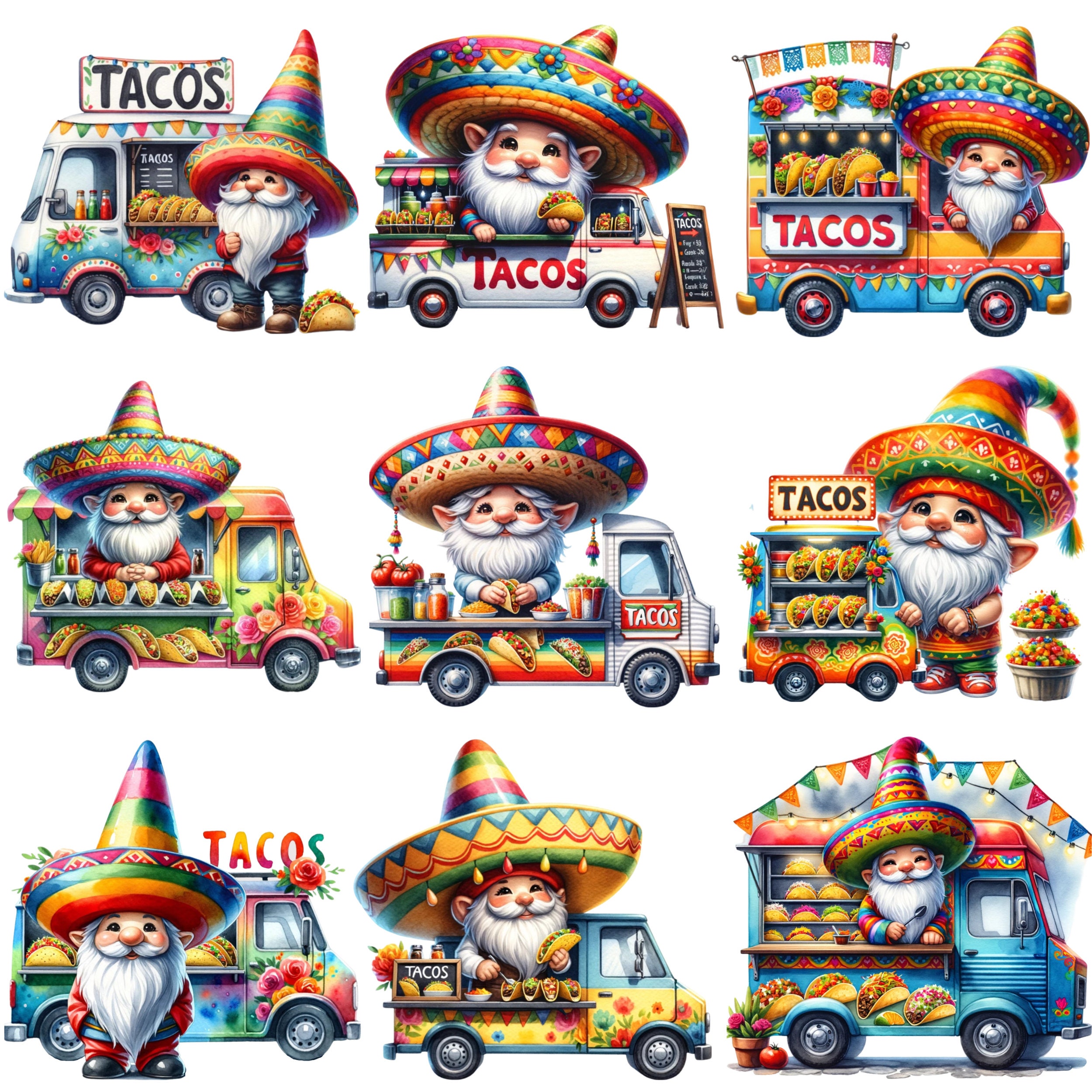 Taco Truck Gnome Png, Cinco De Mayo Gomes Png Sublimation, Mexican ...