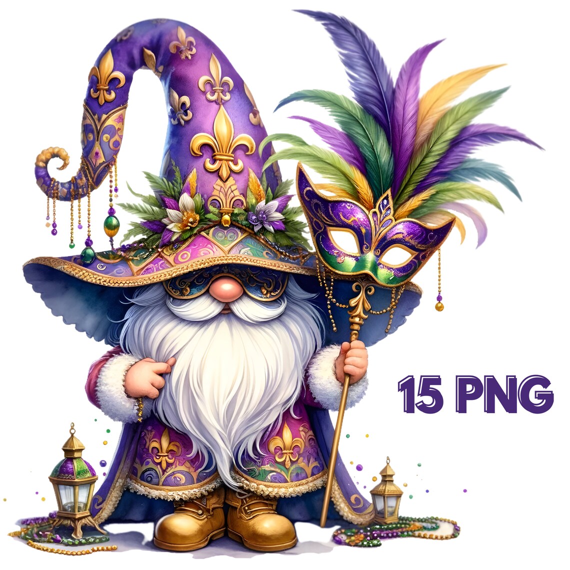Mardi Gras Gnome PNG, Festival Party Gnome Clipart Commercial Use Mardi ...