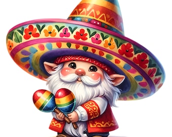 Cinco De Mayo Gnome Png, Mexican Gnome Png, Gnome Clipart, Mexico ...