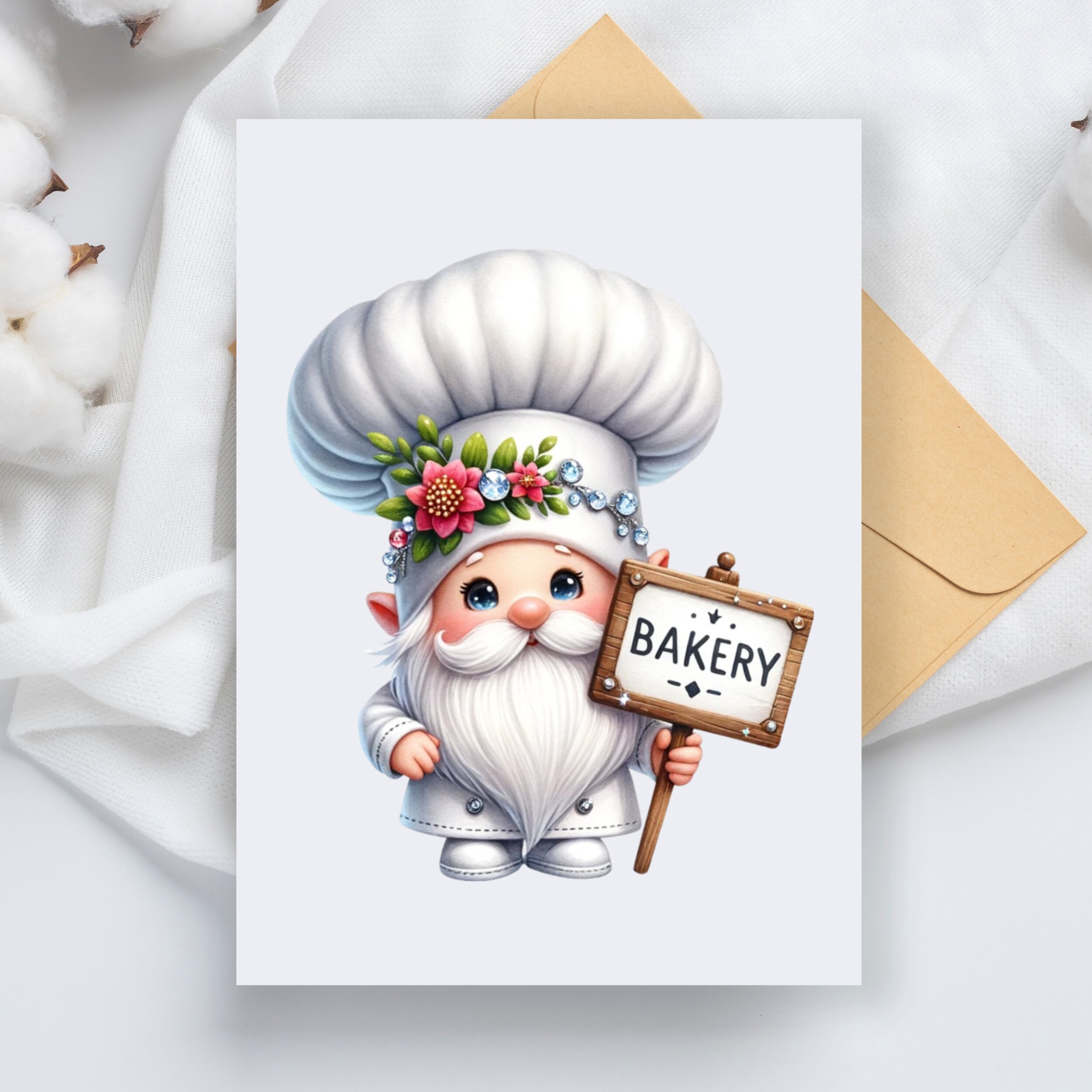 Gnome Pastry Chef Clipart, Baked With Love PNG, Gnome PNG, Valentines ...