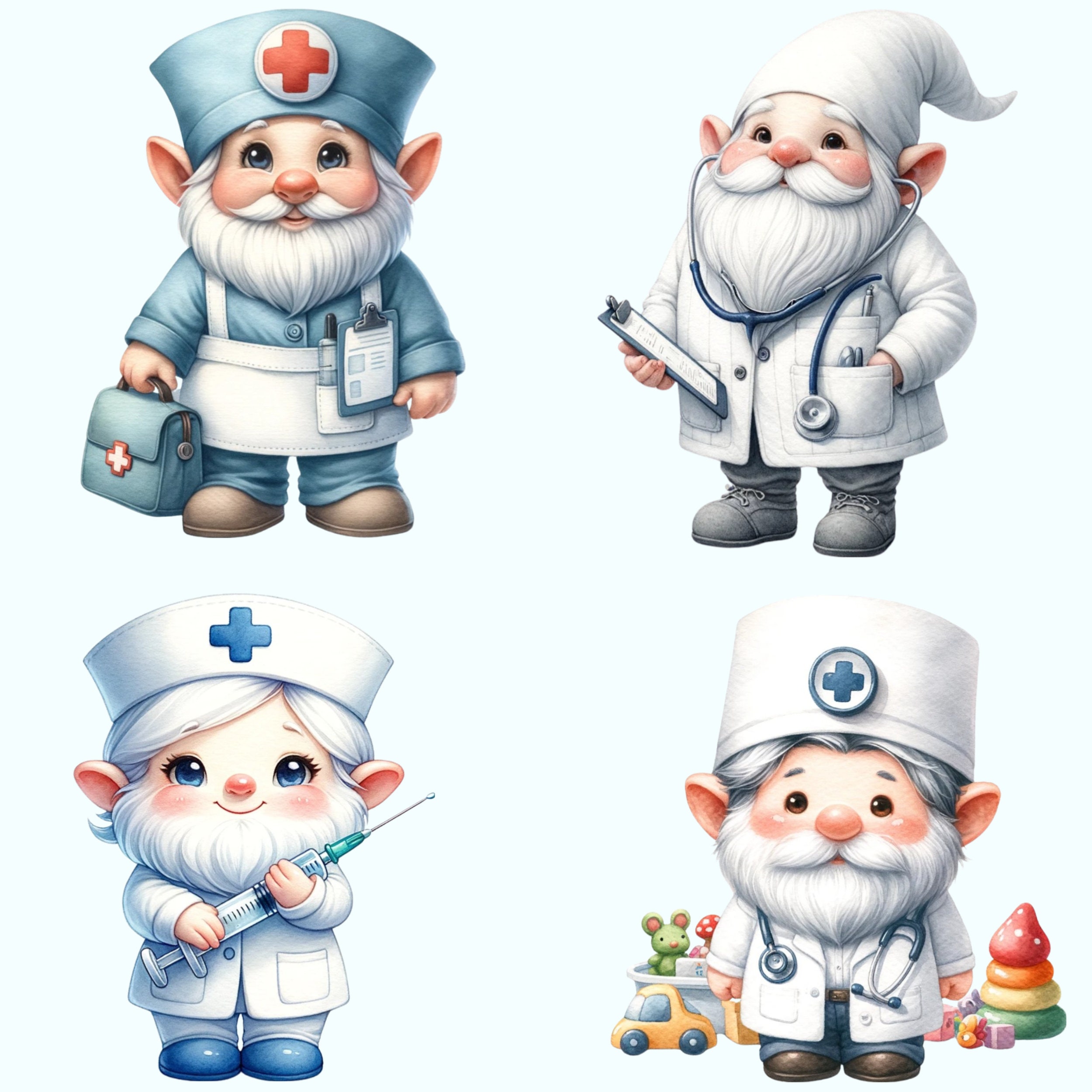 Nurse Doctor Gnomes Clipart, Doctor Gnomes Clipart, Nurse Gnomes ...