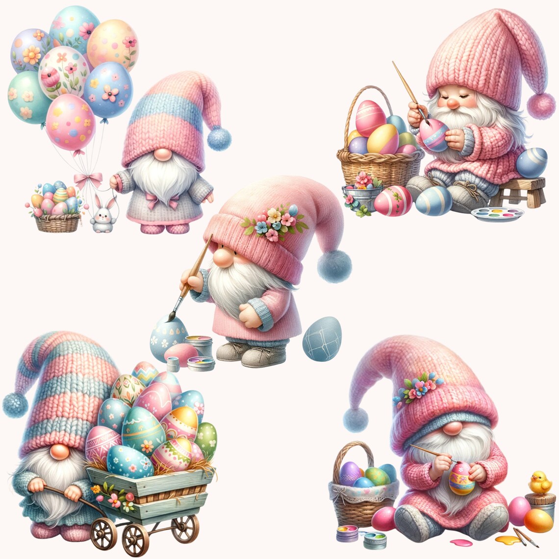 Easter Gnome Clipart, Garden Clipart, Spring Gnome Png Graphics, Gnome ...