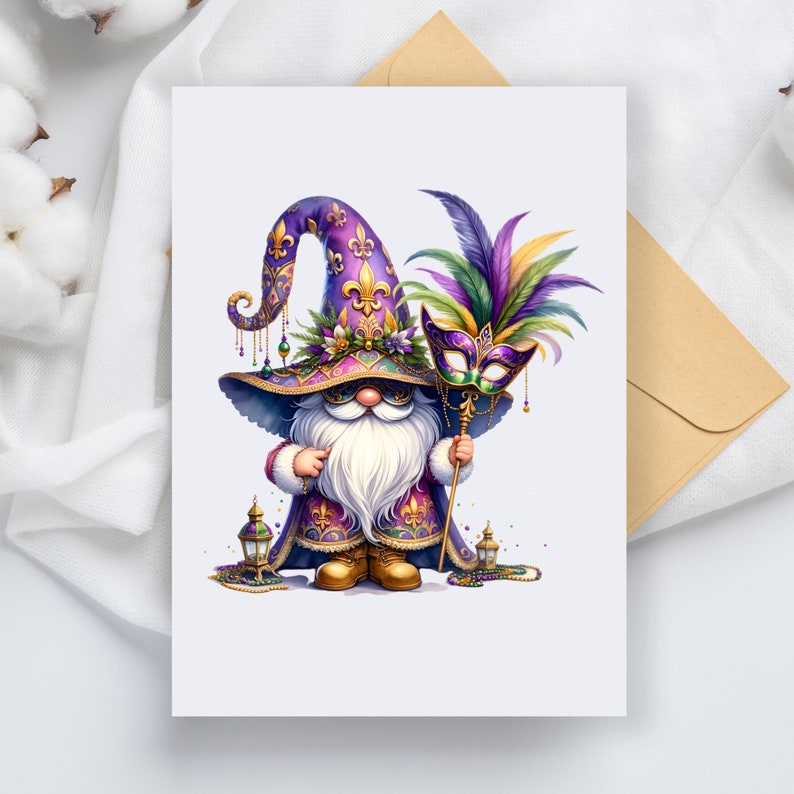 Mardi Gras Gnome PNG, Festival Party Gnome Clipart Commercial Use Mardi ...