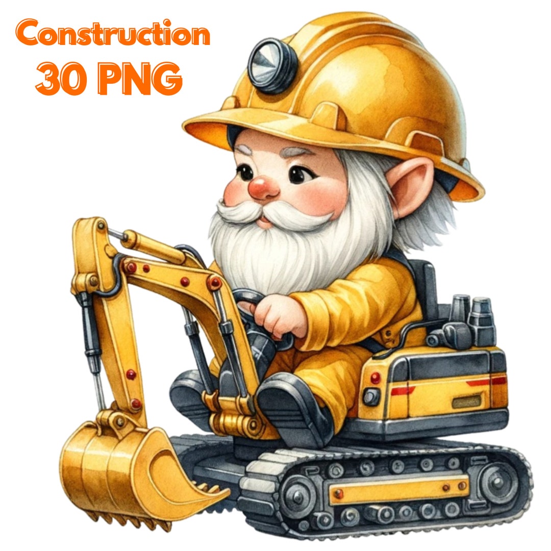 Construction Gnomes Builder Gnomes Watercolor Clipart,construction Site ...