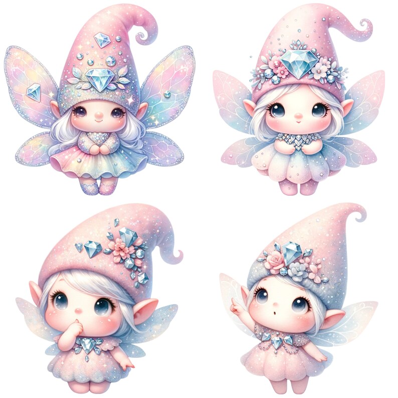 Fairy Gnome Clipart PNG, 12 Watercolor Princess Clip Art, Gift ...