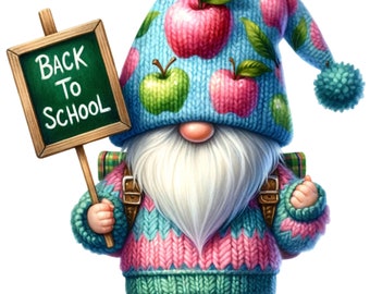Back to School Gnome Clipart Cute Watercolor Gnomes, Graduation Student ...
