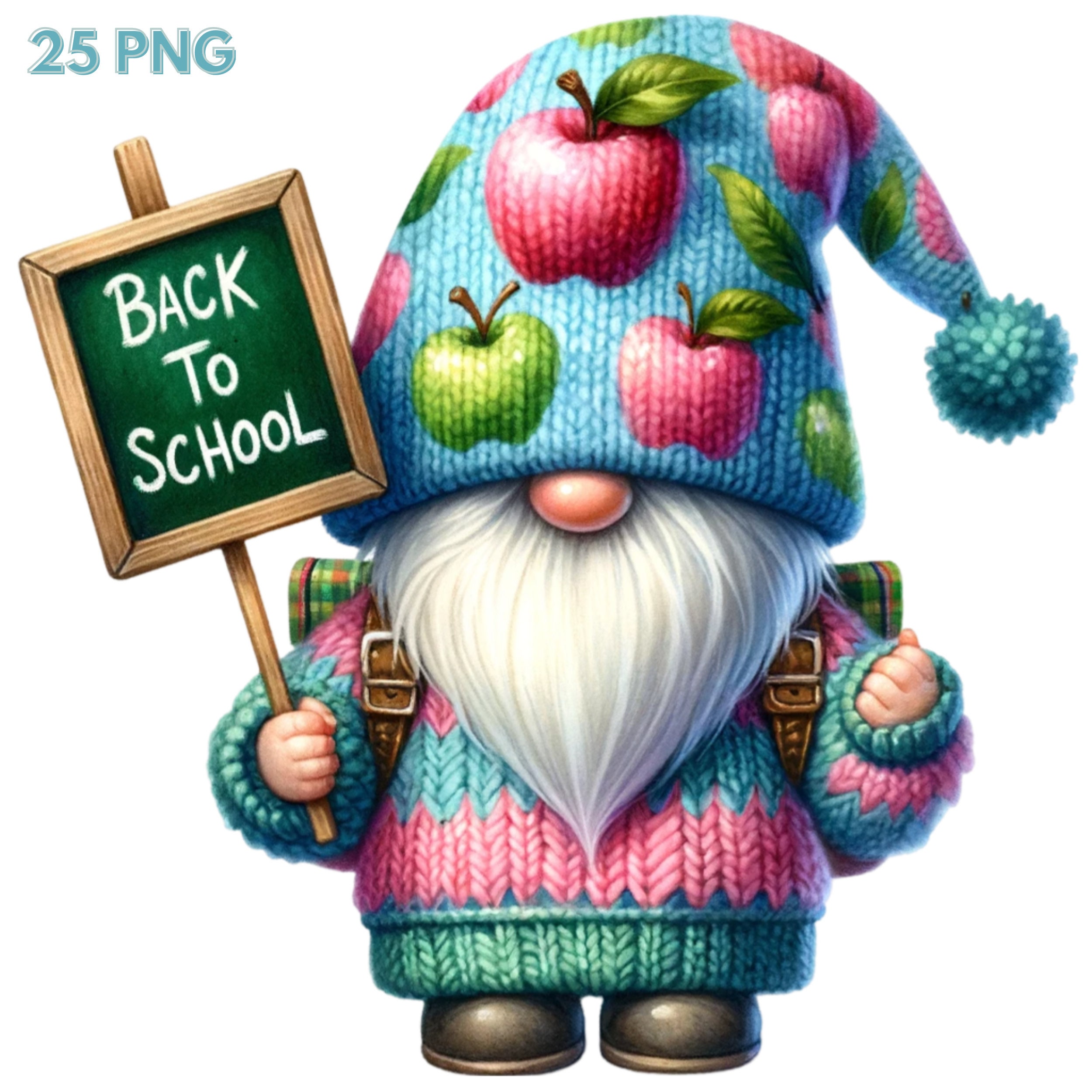 Back to School Gnome Clipart Bundle, Watercolor Gnomes PNG, Graduation ...